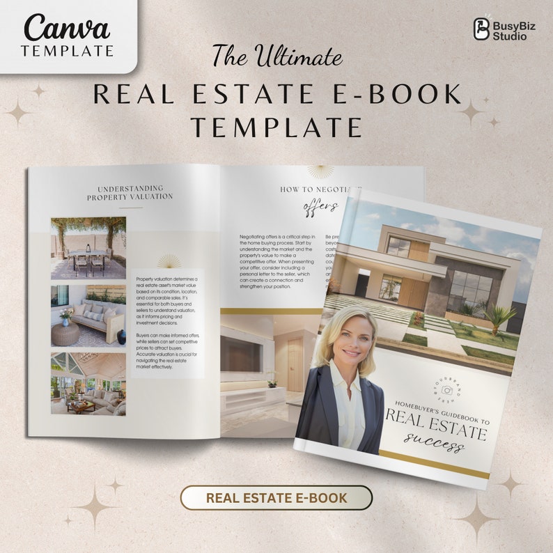 Real Estate E-book Canva Template in US Letter Size, Real Estate Ebook ...
