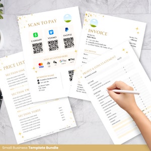 Small Business Template Bundle With Profit and Loss, Price List, Scan ...