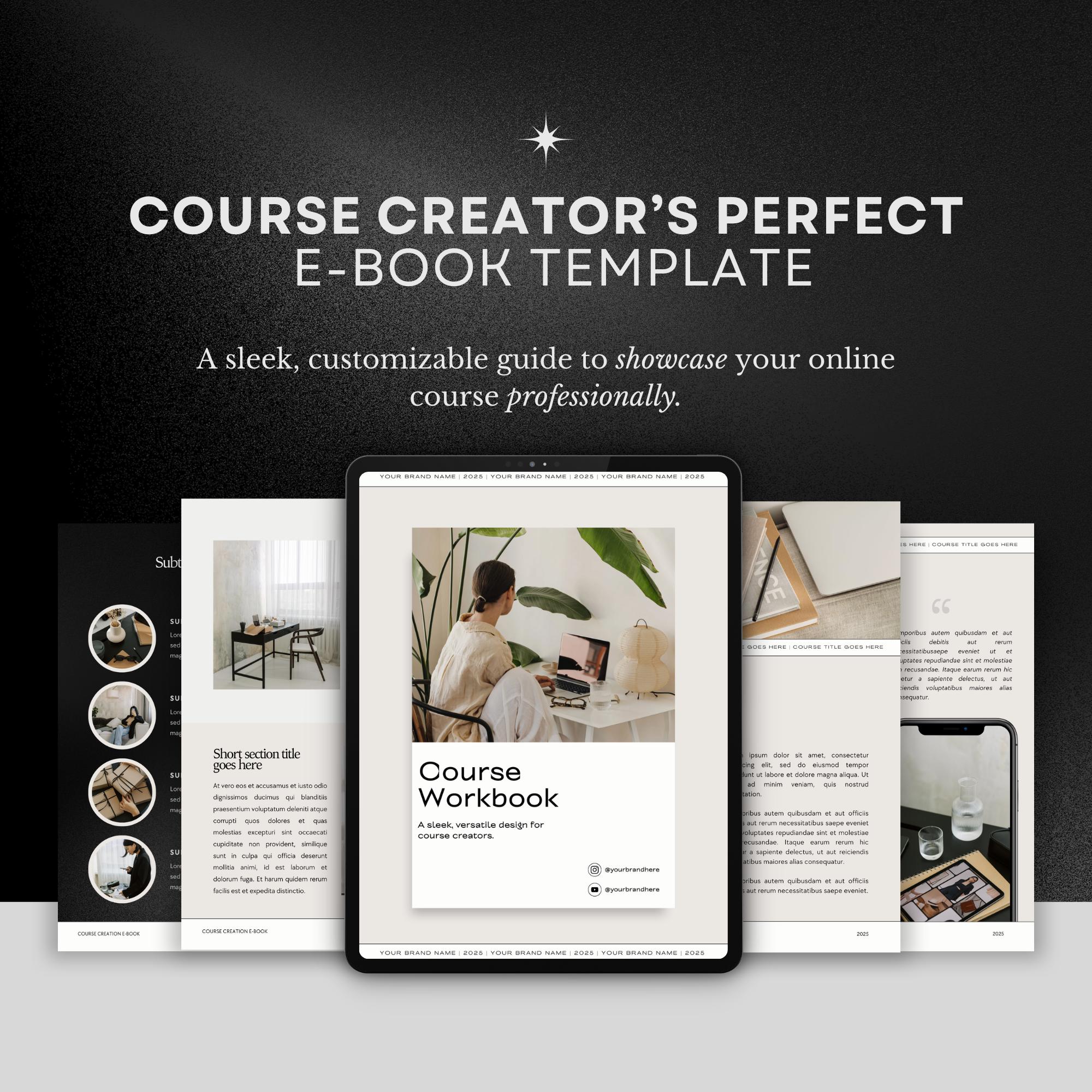 E-book Template for Online Course Creators, Fully Customizable Ebook ...
