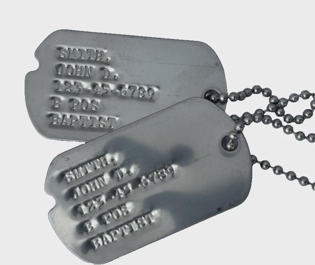 Notched Dog Tags Genuine Military Issue Stainless Steel Personalized ...