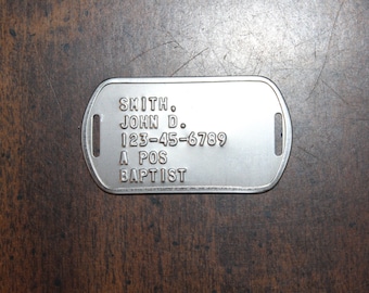 Real Embossed 2 Hole Military Dog Tag Made Just 4 You | Etsy