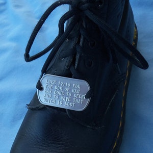 Genuine Military Issue Stainless Steel Boot Tag Embossed Custom ...