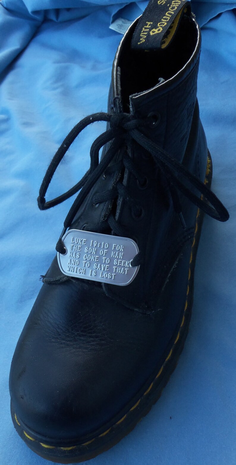 Genuine Military Issue Stainless Steel Boot Tag Embossed Custom ...