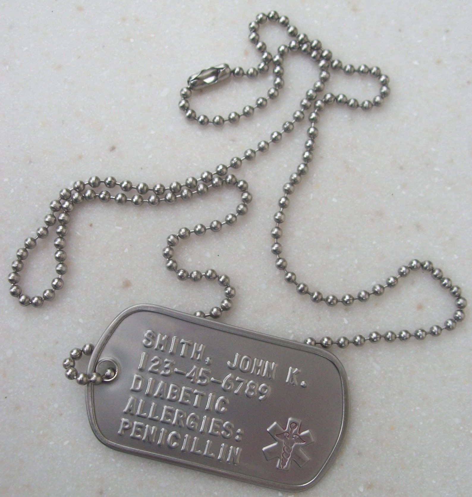 Medical Information Dog Tag With Your Information FREE SHIPPING - Etsy