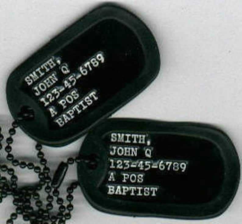 Dog Tags Genuine Military Black Special Forces Debossed Tags ...