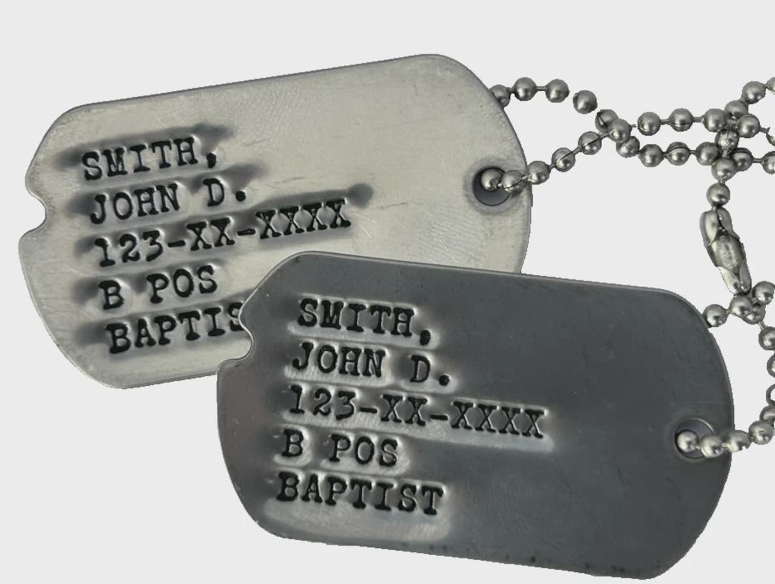 Real Notched Military Dog Tag Set - Etsy