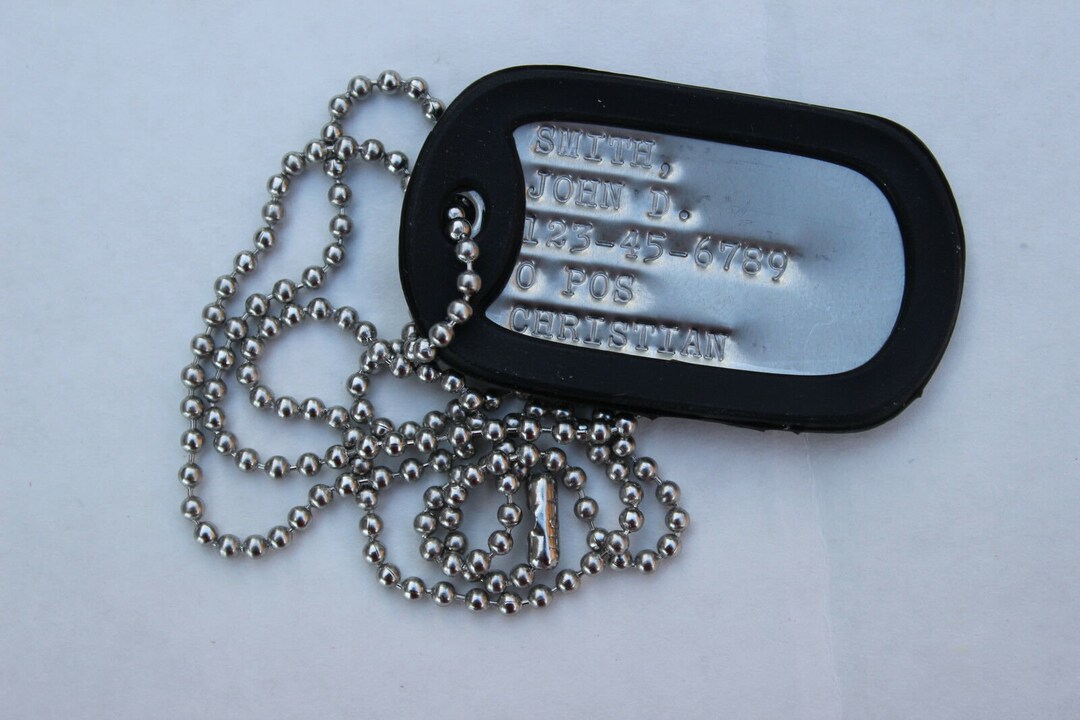 Single Debossed Military GI Dog Tag Customized Personalized Just for ...