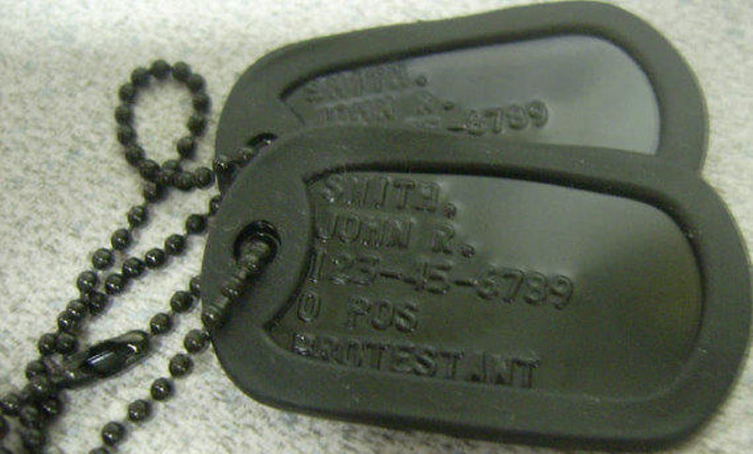 Genuine Black Embossed Military Dog Tags Set CUSTOM MADE 4 U - Etsy