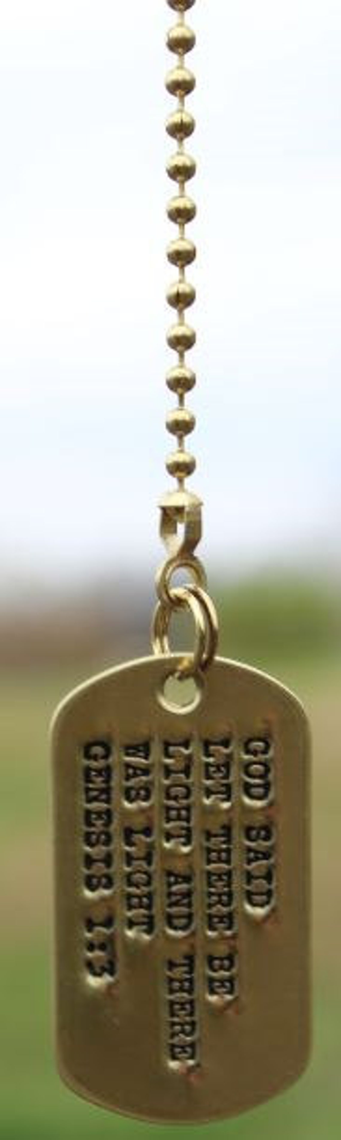 Real Brass Debossed Military Dog Tag PULL CHAIN Dogtag Custom Made in ...