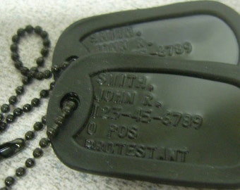Dog Tags Genuine Military Black Special Forces Debossed Tags - Etsy