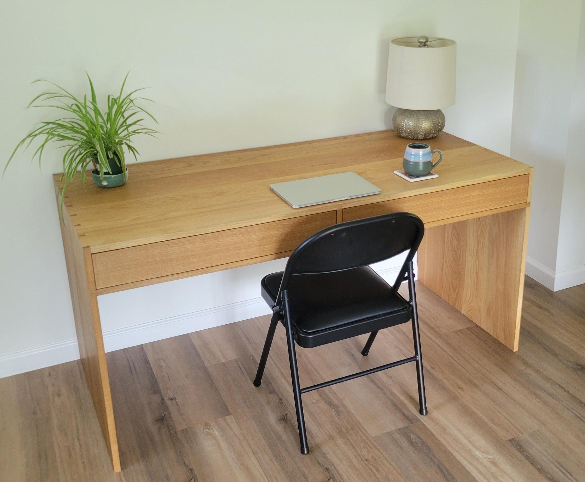 Office Desk Desk Work Desk White Oak Desk Two Drawer Office Desk ...