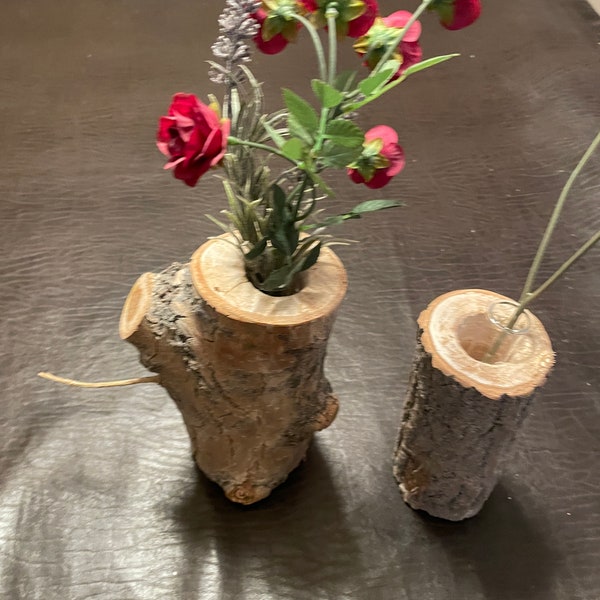 Rustic Wood Vase - Etsy