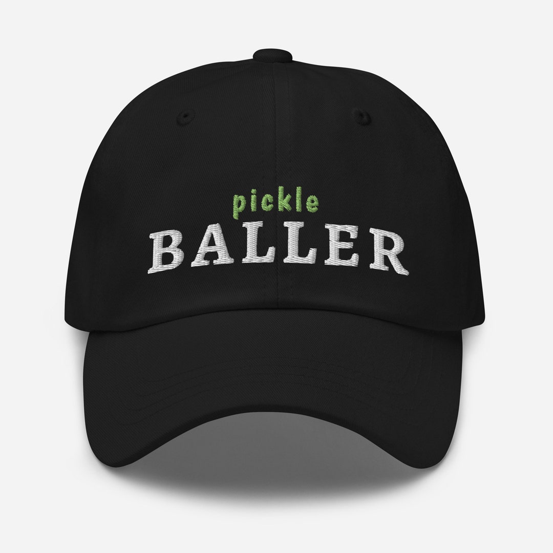 Fun-loving Pickleball Dad Hat Embroidered 'pickle Baller' White Letters ...