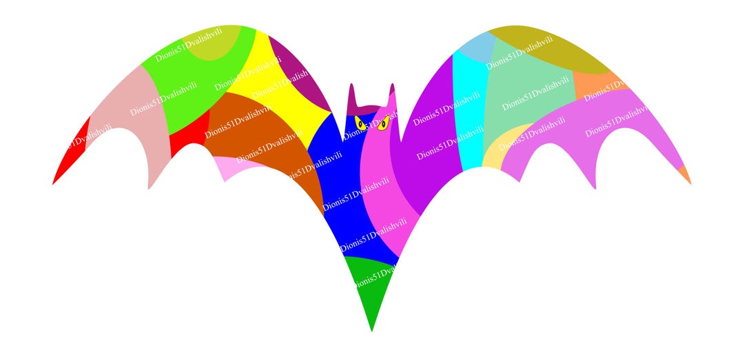Colorful Bat Art, Abstract Wall Decor (digital Download) - Etsy