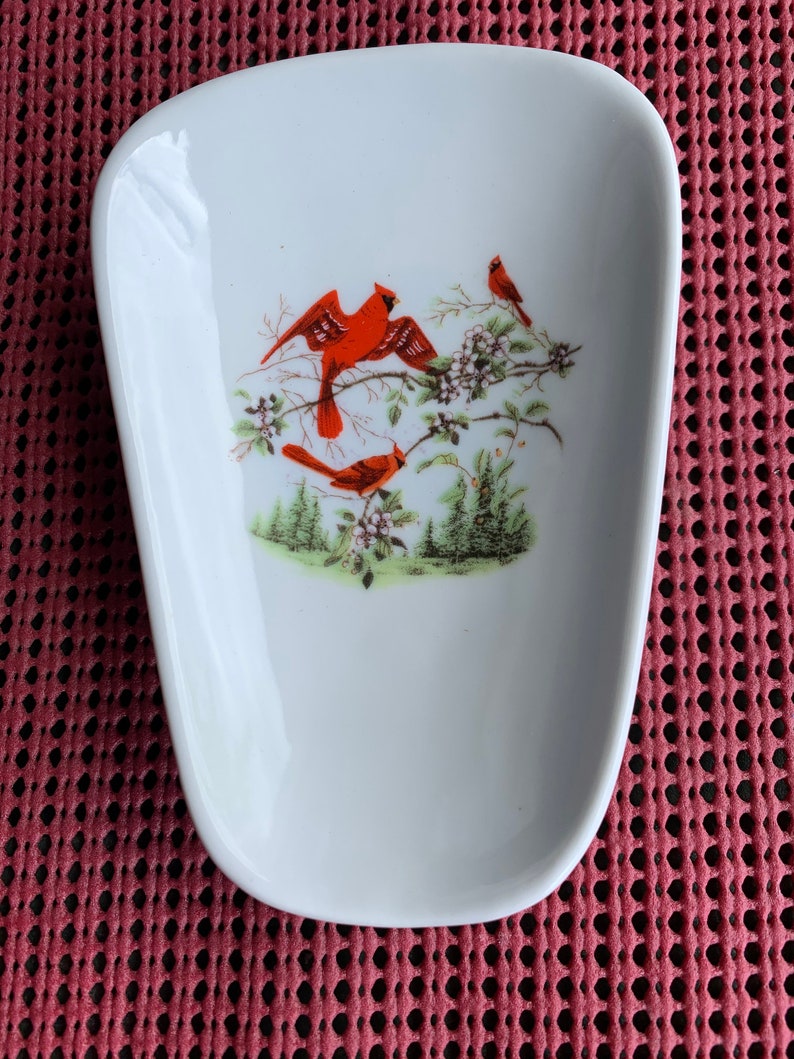Ceramic Spoon Rests With Cardinal 5 Inches Long and 31/2 - Etsy