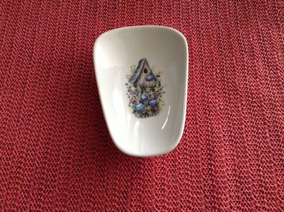 Ceramic Spoon Rest with Bird House with Morning Glory | Etsy