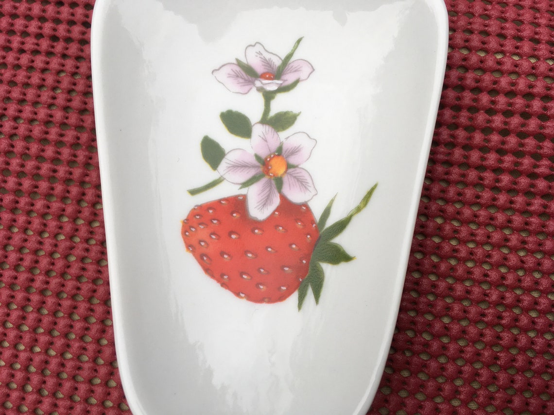 Ceramic Spoon Rest With Strawberry With Floral 5long and 3 - Etsy