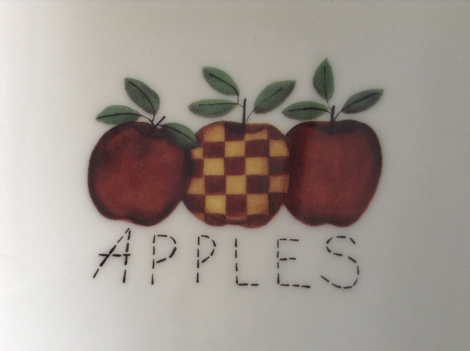 Ceramic Spoon Rest With Apple Stiched 5 Long and 3 1/2 | Etsy