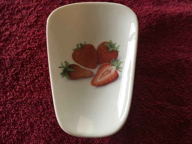 Ceramic Spoon Rest with Strawberries cut 5 Long And 3 | Etsy