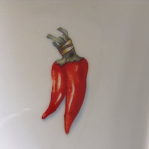 Ceramic Spoon Rest With Chili Pepper Bunch 5" Long and 3 1/2 Inches ...