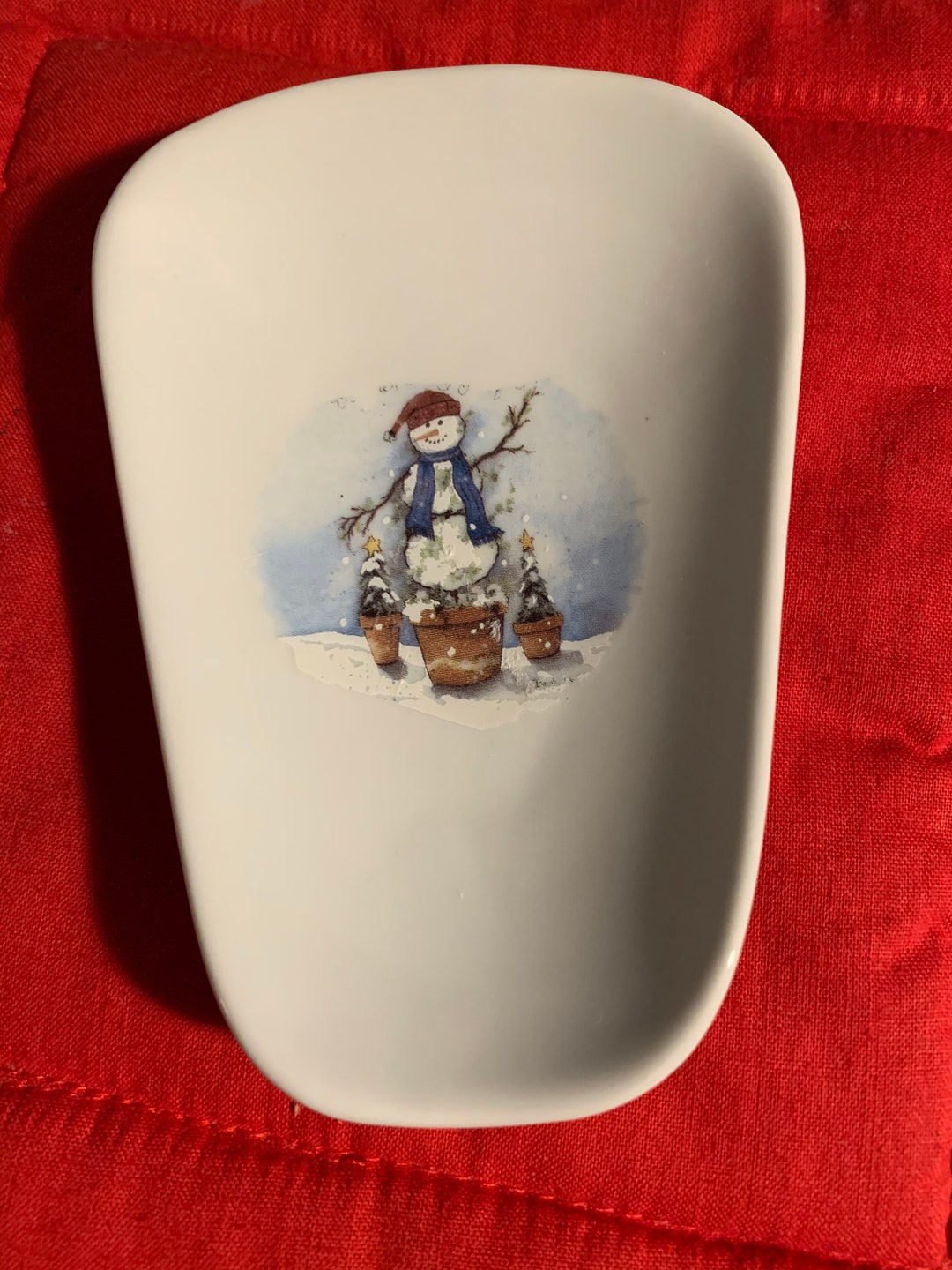 Ceramic Spoon Rest With Snowman - Etsy