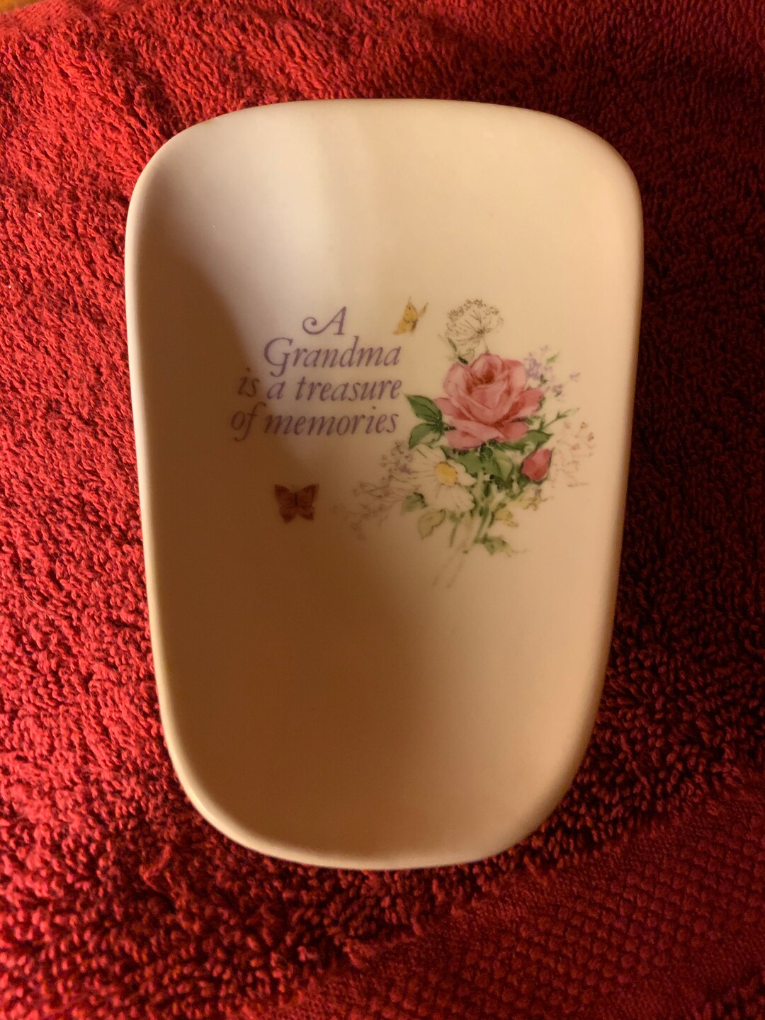 Ceramic Spoon Rest With A Grandma is a Treasure of Memories 5” Long and ...