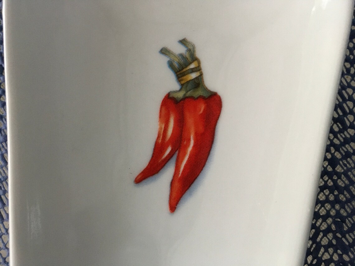 Ceramic Spoon Rest With Chili Pepper Bunch 5 Long and 3 - Etsy