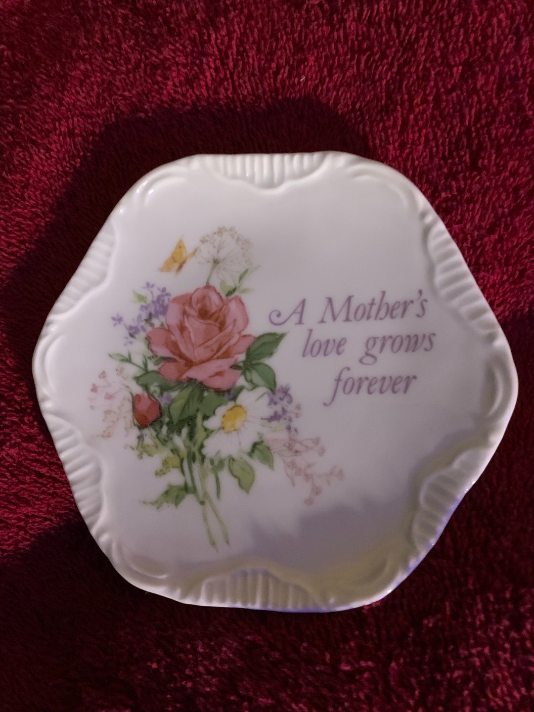 Ceramic Coaster or Teabag With Mothers Love Grows Forever 4 1/4 - Etsy