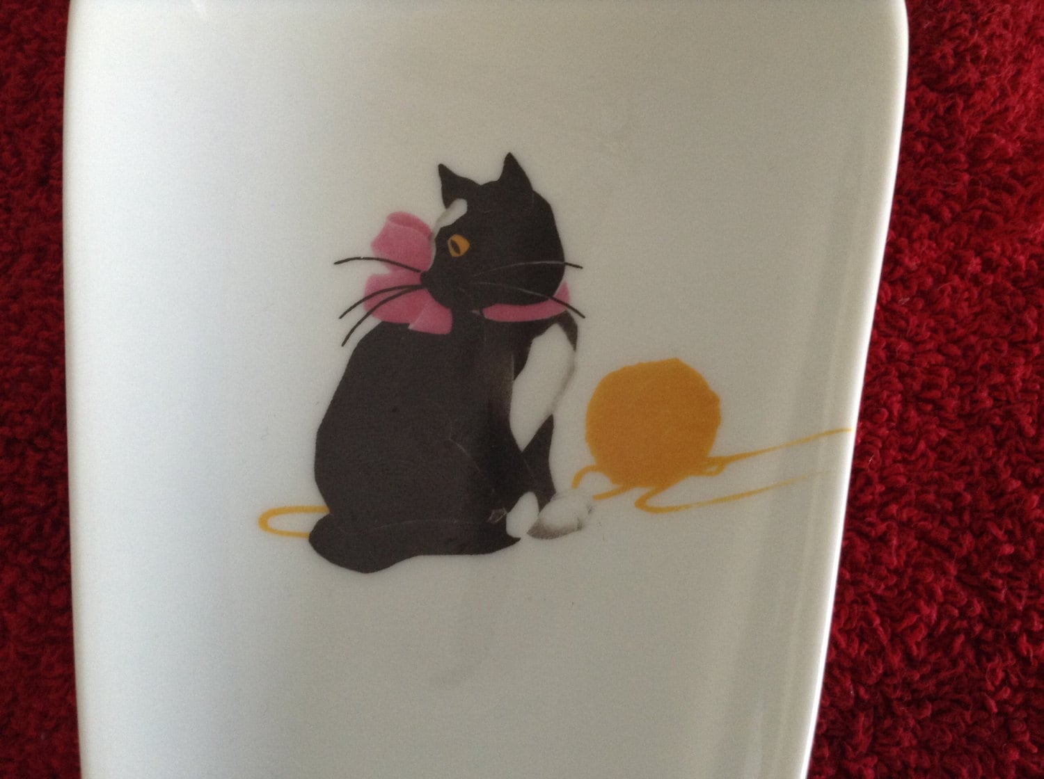 Black Cat Spoon Rest With a Ball of Yarn 5 Long and 3 | Etsy