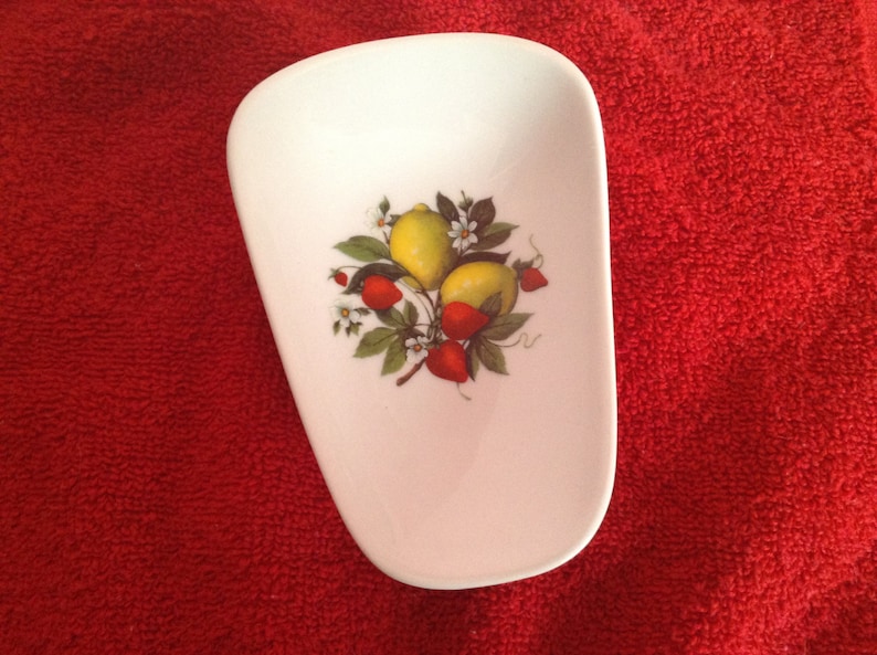 Ceramic Spoon Rest with Strawberries and Lemons 5 Long | Etsy