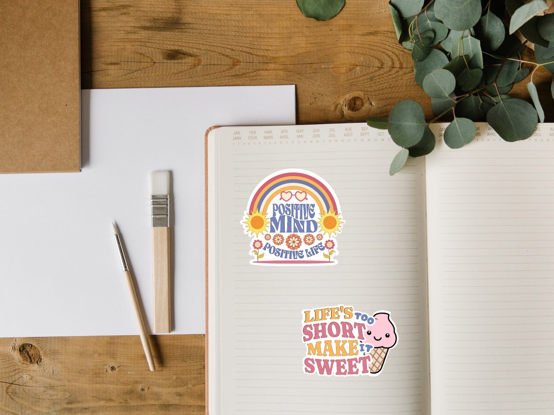 Boho Motivational Quotes PNG, Printable Stickers Bundle, Cute Positive ...