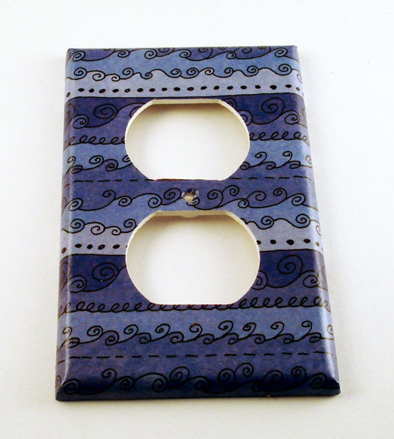 Light Switch Cover Switchplate Outlet in Funky Blue Waves - Etsy