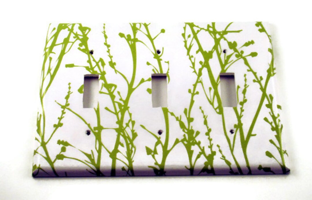 Triple Switch Plate Light Switch Cover Switchplate Wall Decor in Green ...