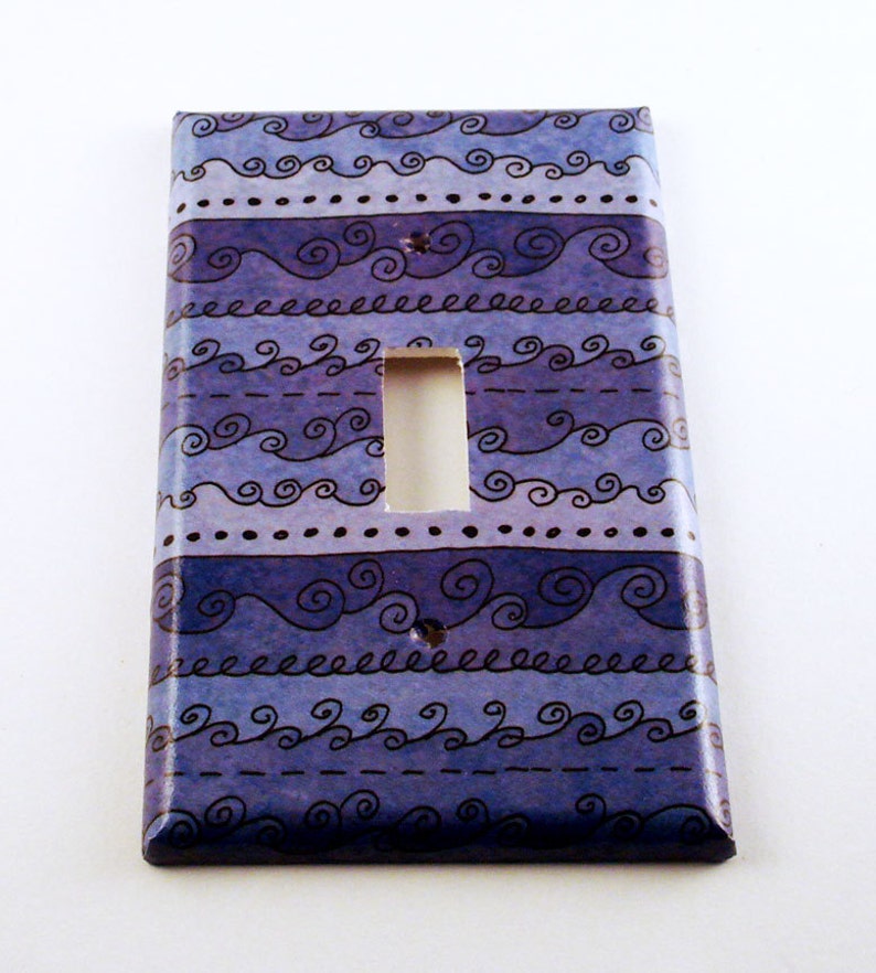 Switchplate Light Switch Cover in Funky Blue Waves 093S - Etsy