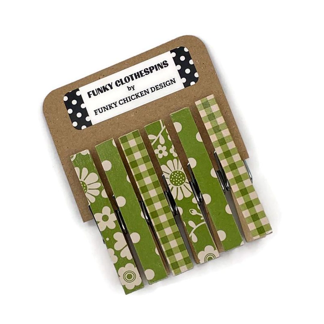Altered Clothes Pins Decorative Clothespins in Modern Avocado - Etsy