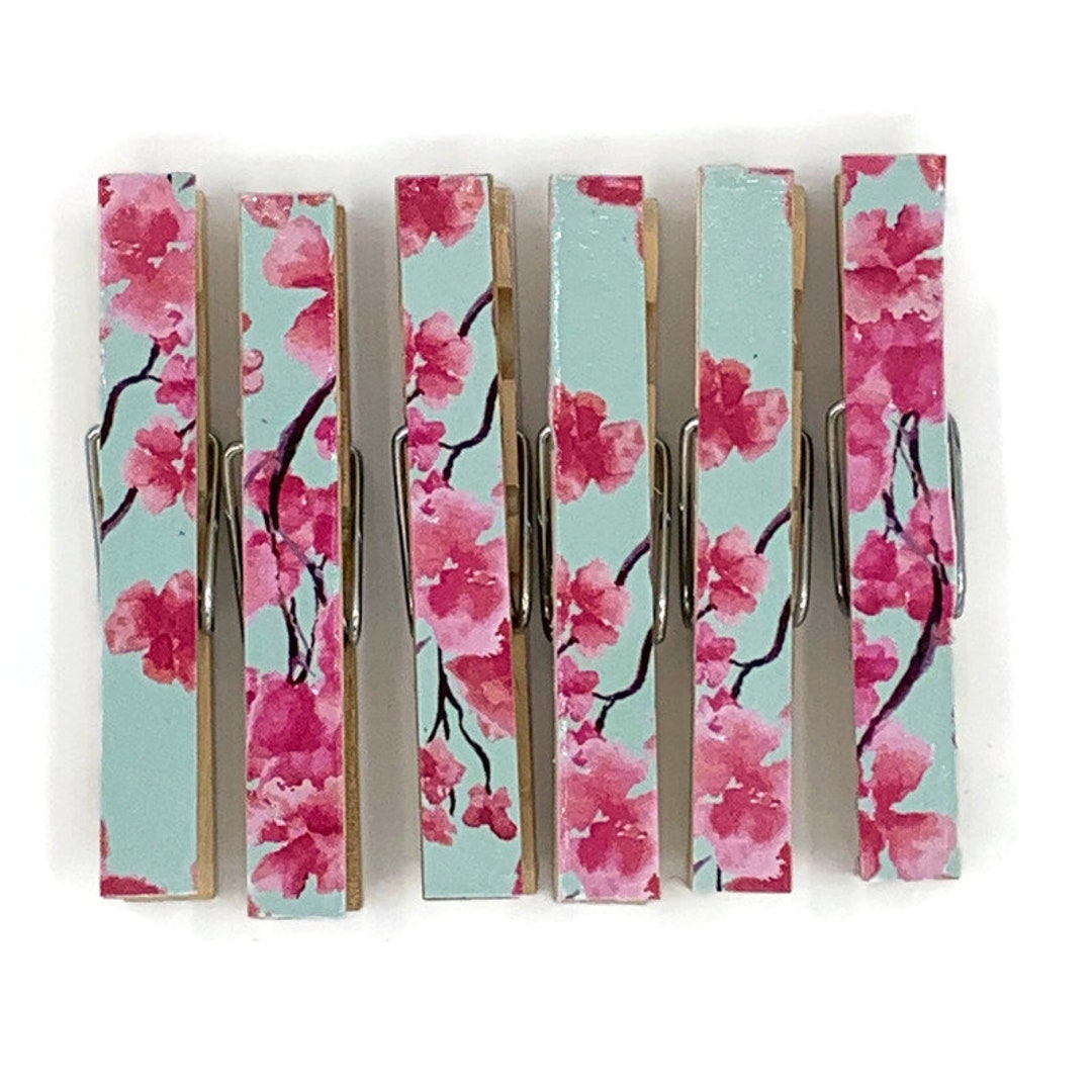 Altered Clothespin Clips Decorative Wooden Clothespins in Cherry ...