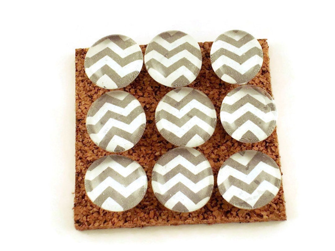 Gray and White Chevron Push Pins P119 - Etsy