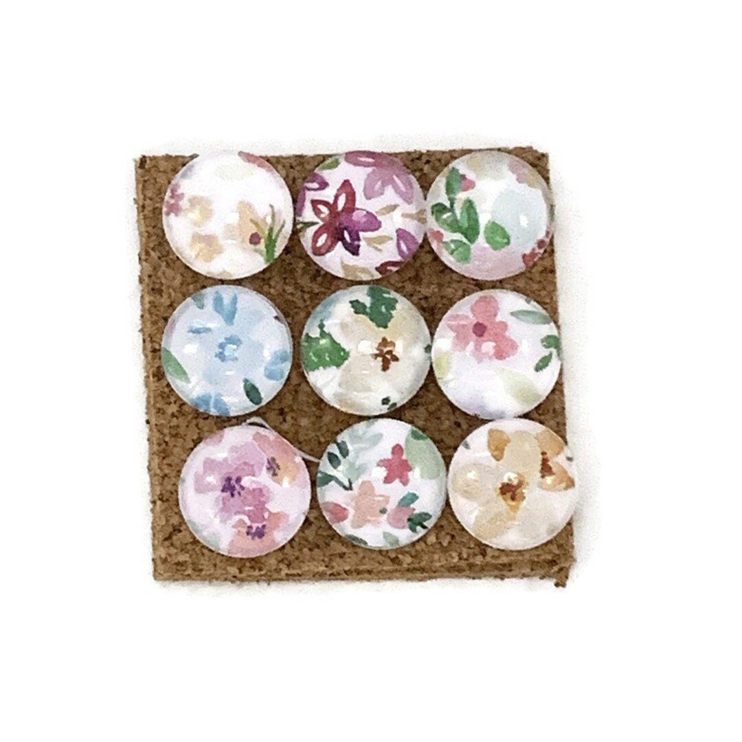 Decorative Funky Push Pins Thumb Tacks Cork Board Pins in Wildflowers ...