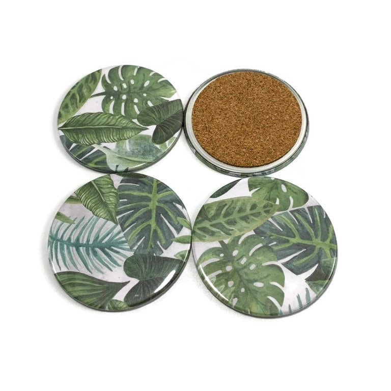 Set of 4 Drink Coasters Coaster Set in Plant Life | Etsy