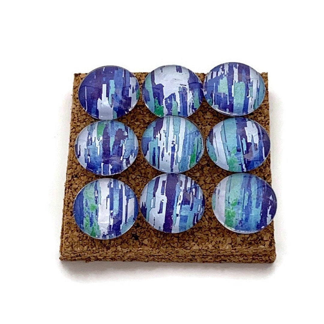 Decorative Glass Push Pins Thumb Tacks Cork Board Pins in Blue - Etsy
