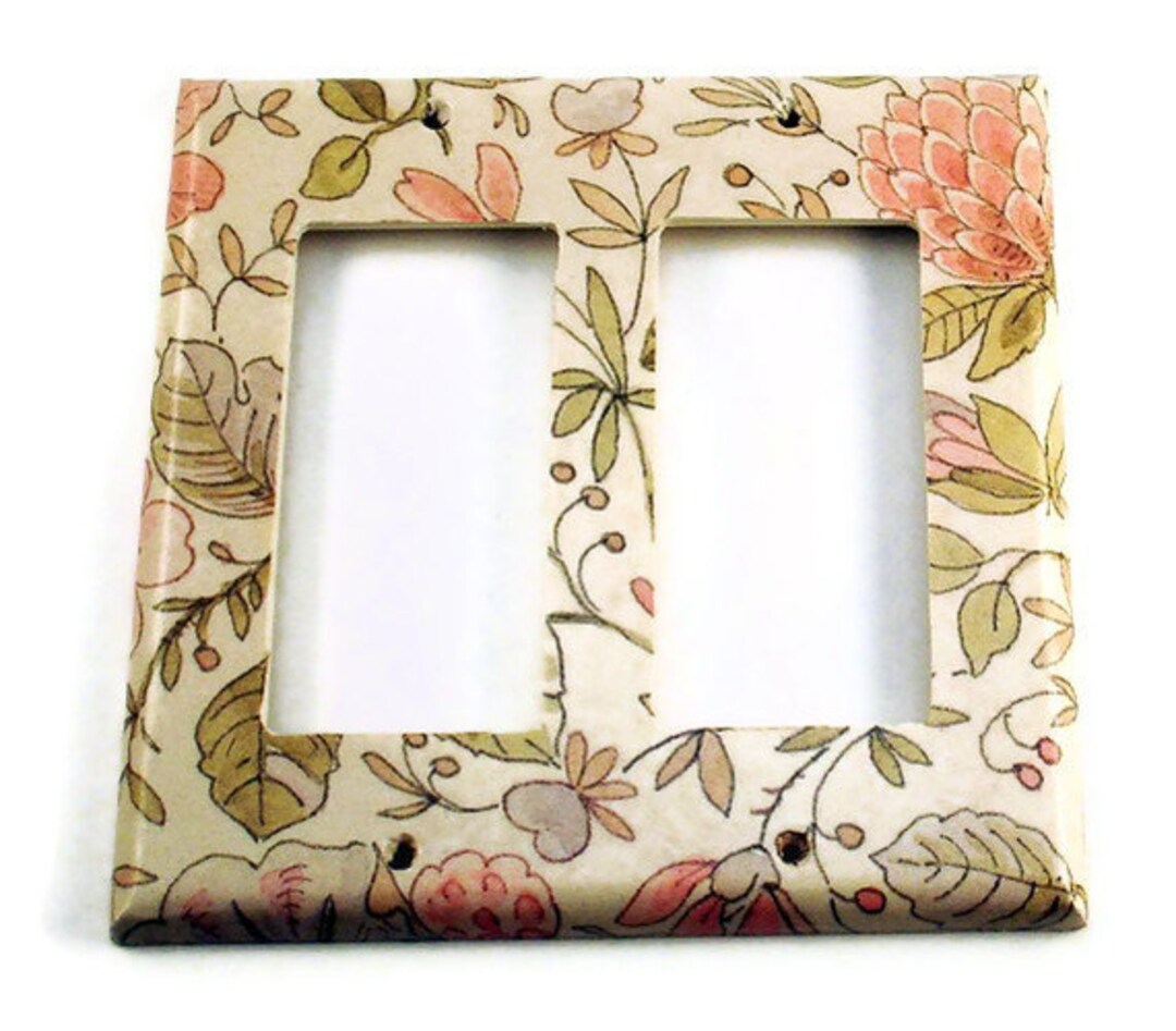 Double Rocker Light Switch Cover in Ivory Floral (285DR) - Etsy