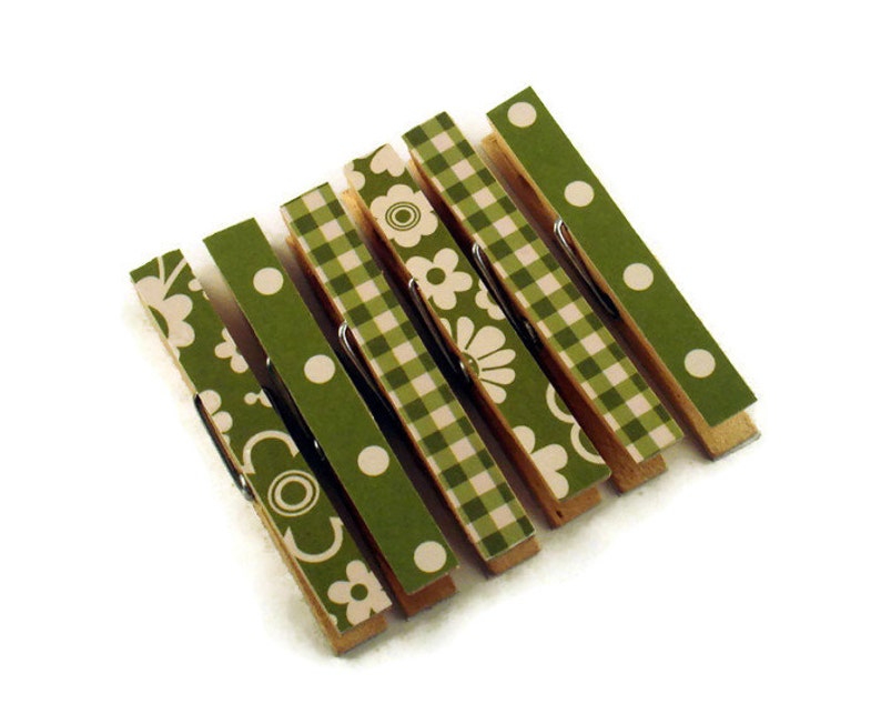 Altered Clothes Pins Decorative Clothespins in Modern Avocado - Etsy