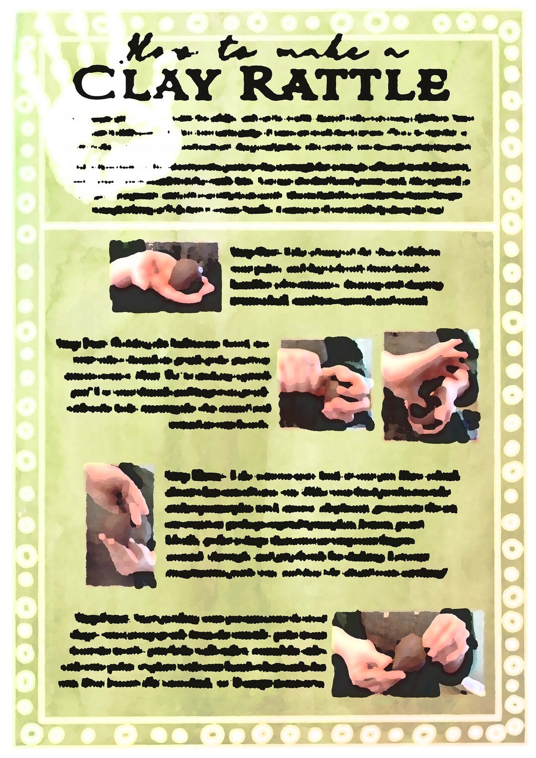 How to Make a Clay Rattle Instruction Sheet - Etsy