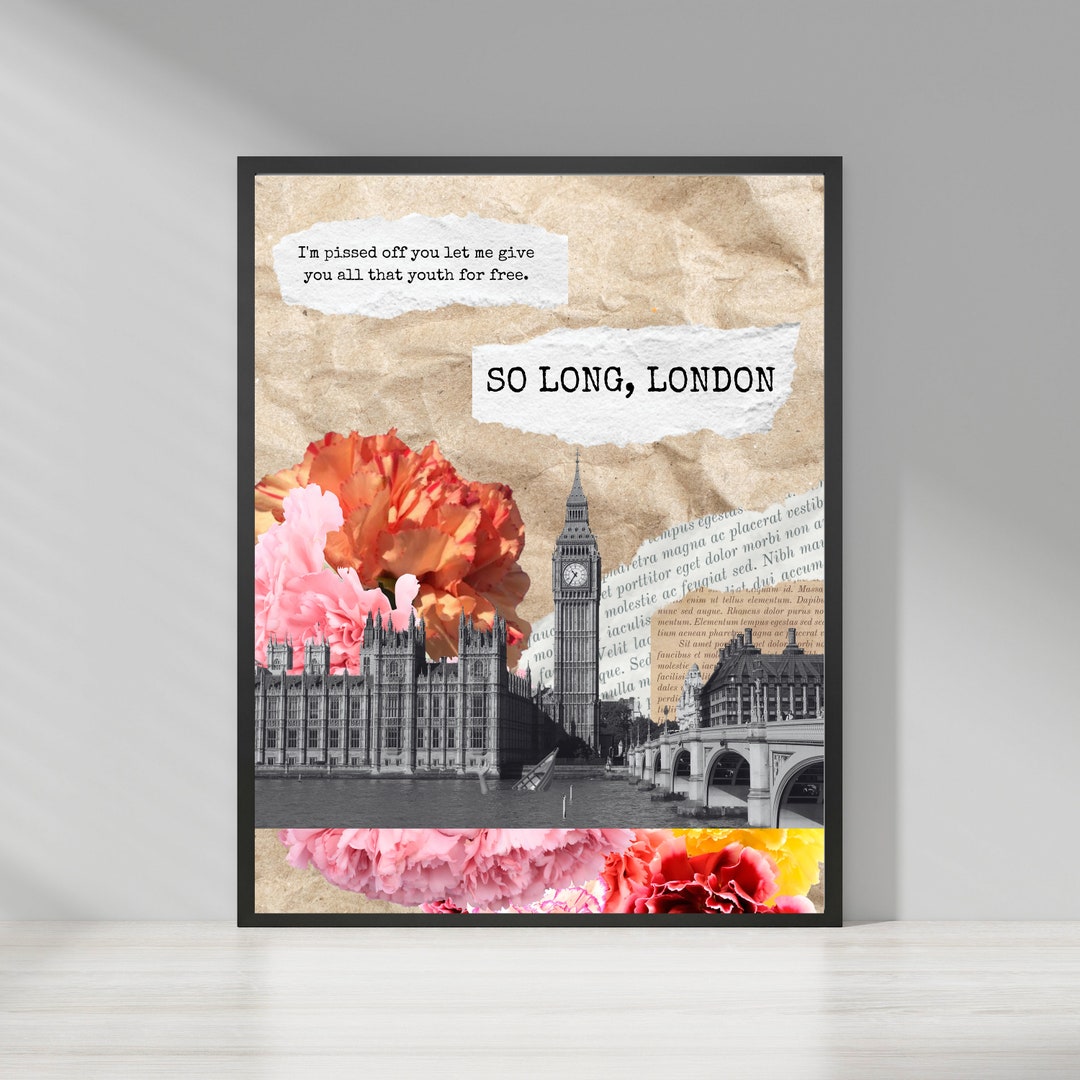 So Long, London Poster, Taylor Swift London Poster, Youth for Free Wall ...