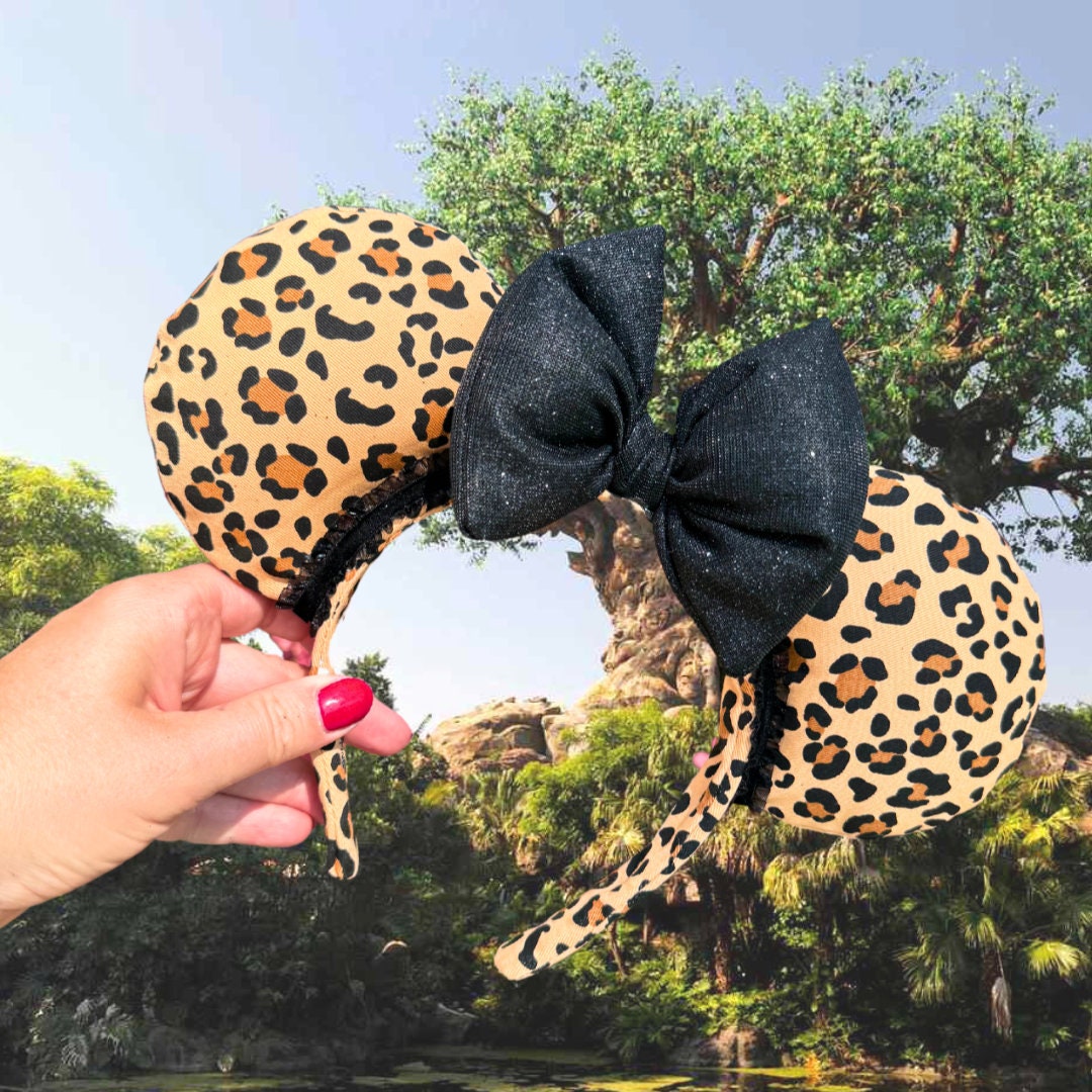 Leopard Print, Disney Mickey Mouse Inspired Ears, No Bow Option, Disney ...