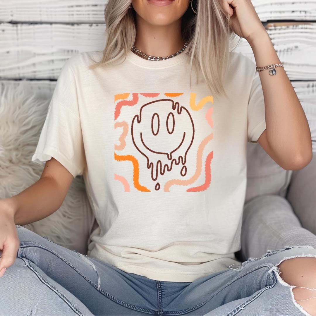Smiley Face Shirt Design, Retro .PNG, Digital Download PNG, Print on ...
