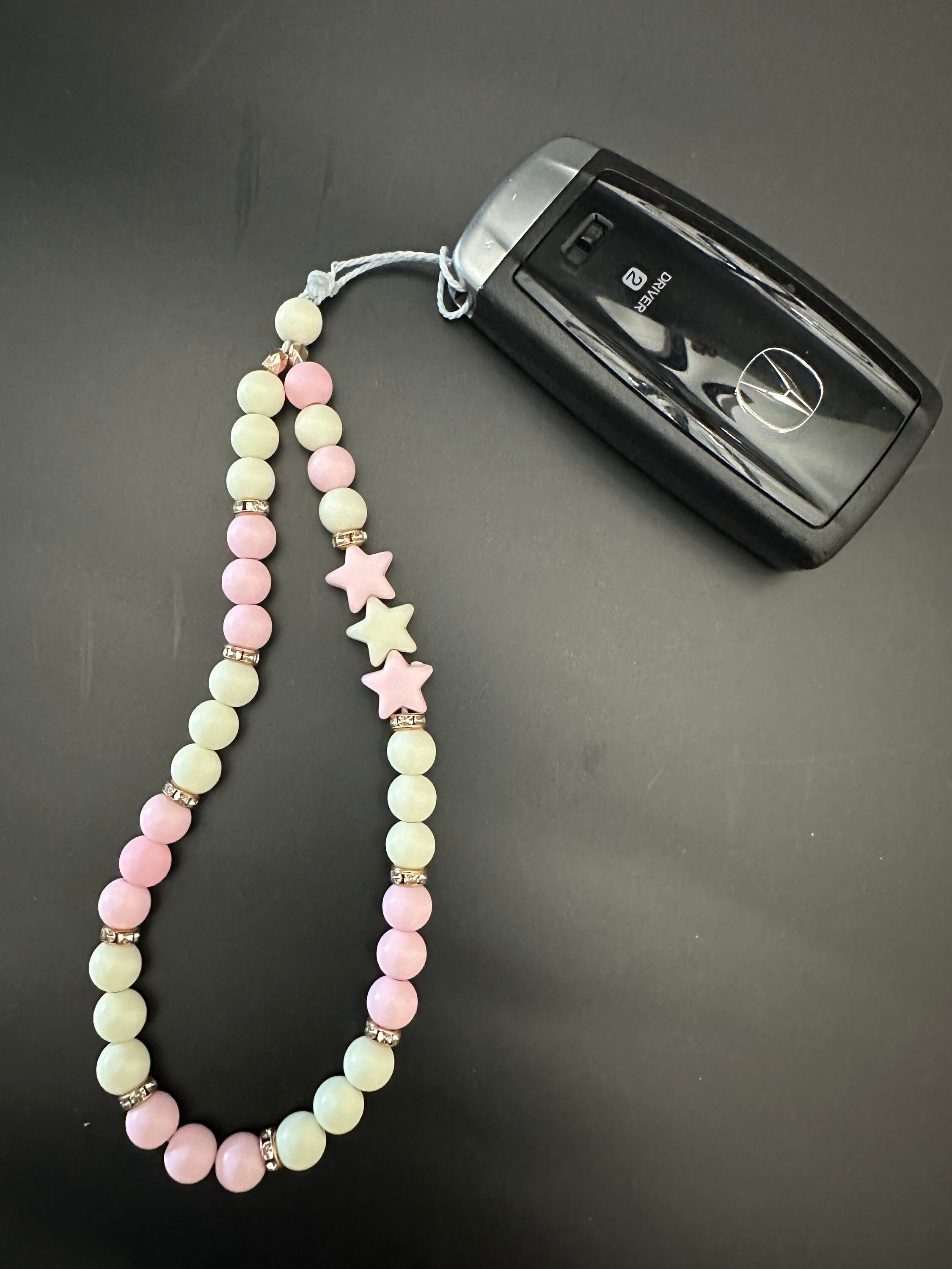 Cute and Colorful Beaded Star & Pastel Round Phone Charm, Phone Strap ...