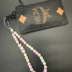 Cute and Colorful Beaded Star & Pastel Round Phone Charm, Phone Strap ...