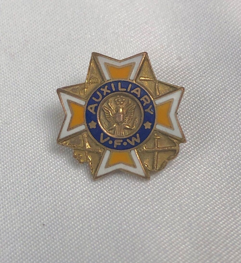 Vintage Auxiliary VFW Gold Tone Pin - Etsy