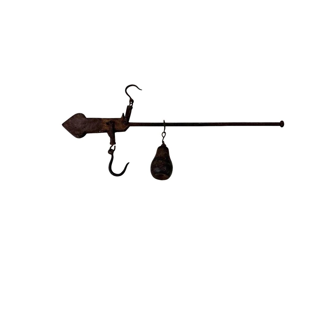 Vintage Iron Balance Scale Steelyard Hanging Weight Hook Rustic ...